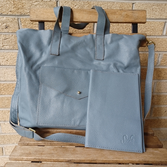 Sseko | Bags | Sseko Shopper Tote And Journal Sleeve In Blue | Poshmark
